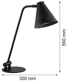 Argon 8002 - Stolní lampa AVALONE 1xE27/15W/230V černá