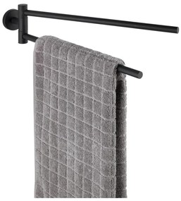 WENKO 24238100-Držák ručníků BOSIO BLACK 5,5x43 cm nerez/stříbrná 24238100