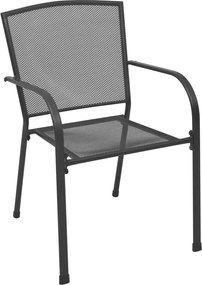 vidaXL Zahradní židle 4 ks pletivový design antracitové ocel [310154]