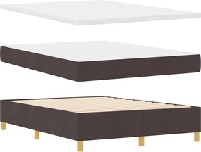Postel s boxspringem s čelo Tmavě hnědá 190 x 140 cm textil 3344299
