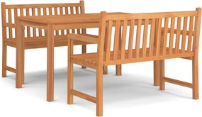 3dílný zahradní jídelní set masivní teakové dřevo 3157150