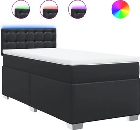 Box spring postel s matrací černá 80 x 200 cm umělá kůže 3288396