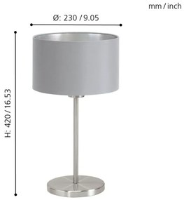 Eglo 31628 - Stolní lampa  MASERLO 1xE27/60W/230V