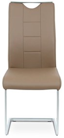 Jídelní židle latte koženka / chrom Autronic DCL-411 LAT