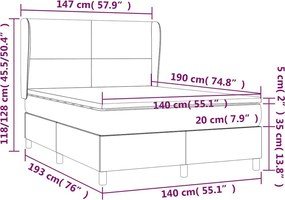 Box spring postel s matrací světle šedá 140 x 190 cm textil 3128357
