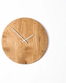 Nástěnné hodiny Pure M, dubové dřevo, pálený ciferník 1, bílé ručičky