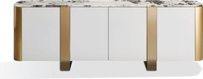 Komoda Stilig ST921 200 cm bílá/zlatá/mramor