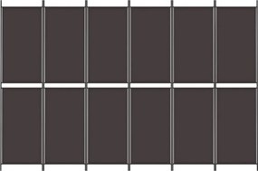 vidaXL 6dílný paraván 300x200 cm textil [350238] Barva: antracitová