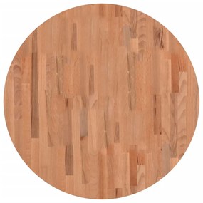 Stolní deska Ø 80 x 4 cm kulatá masivní bukové dřevo - Default Title