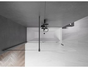 Mexen Velar, 2-křídlová posuvná vanová zástěna 160 x 150 cm, 8mm čiré sklo, grafitový matný profil, 896-160-000-01-66
