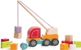 CUBIKA 13982 Autojeřáb s magnetem - dřevěná skládačka / 14 dílů / od 3