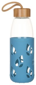 Pebbly Skleněná lahev 55 cl - silikonový obal modrý