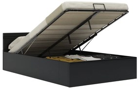 Rám postele LED s úložným prostorem černý umělá kůže 140x200 cm 285543