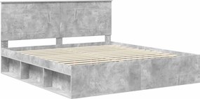 Rám postele s čelo Beton 180 x 200 cm Masivní borové dřevo 3409321