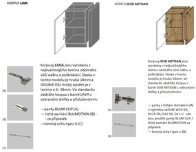 EXTOM Skříňka pro vestavbu SILVER D14RU Korpus:: WHITE, Dvířka:: dub artisan