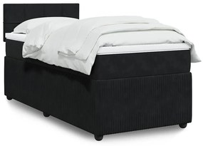 Box spring postel s matrací černá 80 x 200 cm samet 3289892