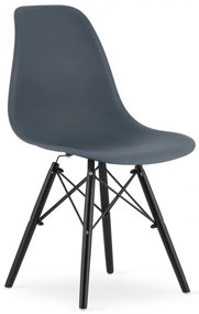 Set jídelních židlí OSAKA tmavě šedé (černé nohy) 4ks