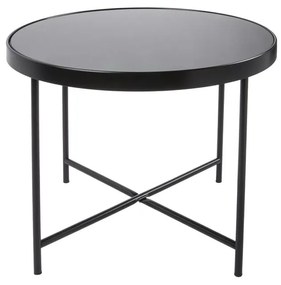 Velký kulatý černý stolek se skleněnou deskou Smooth 60cm Leitmotiv
