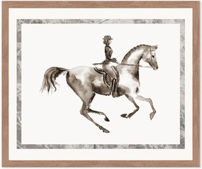 Zarámovaný digitální tisk Watercolor Rider, v různých velikostech