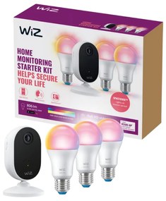 Philips Wiz Colors 8720169075016 Self-Monitoring Starter Kit monitorovací sada bílá + LED žárovka 3-set E27 8,5W/806lm 2200-6500K+RGB Inteligentní osvětlení WiZ Connected