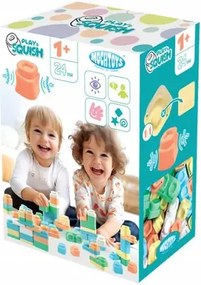 MOCHTOYS Stavebnice PlaySquish / 24 silikonových kostek / bez ostrých