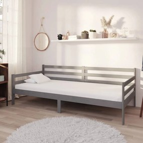 Denní postel s matrací 90 x 200 cm šedá masivní borové dřevo,  3083591 HangarStore.cz
