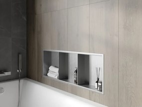 Mexen X-Wall-R nástěnná polička s límcem a policí 90 x 30 cm, inox - 1910903010S