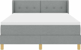 Postel s boxspringem s čelo Světle šedá 200 x 160 cm textil 3341300