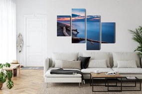 Vícedílný obraz Mořská Krajina Ve Večerních Hodinách Nedostatek Nedostatek Přírodní plátno 80x50