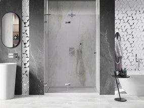 Mexen Lunar L sprchové dveře výklopné levé 135 cm, transparentní, chrom - 834L-135-000-01-00-L