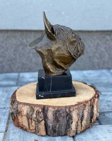 Bronzová socha - Francouzský buldok - busta