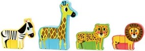 Vilac Dřevěné puzzle Veselé safari / od 2 let