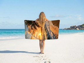 Rychleschnoucí plážová osuška SUNSETA barevná 70 x 140 cm, 100% mikrovlákno