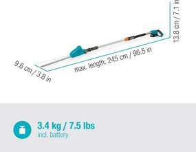 © 2026 GARDENA Akumulátorové teleskopické nůžky na živý plot THS 42/18V P4A - sada k okamžitému použití