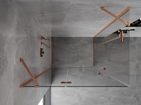 Mexen Mist-H Duo, 2-křídlý ​​výklopný sprchový kout 115 x 95 cm, průhledný, broušená měď - 8A5-115L-095P-65-00