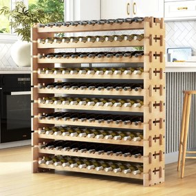Costway Dřevěný stojan na 120 lahví vína, 10 pater
