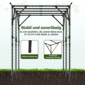 Costway Široký zahradní oblouk pro popínavé rostliny, 200 × 150 × 197 cm