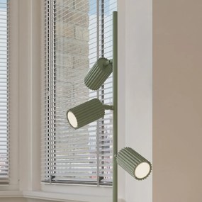 Zelená hliníková stojací lampa s ohybatelnou konstrukcí (výška 155 cm) Gleam – Sollux