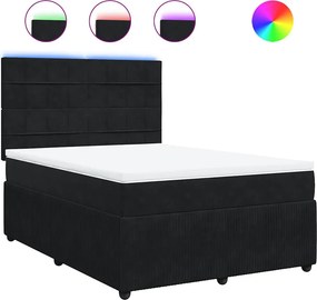 Box spring postel s matrací černá 140x200 cm samet 3294660