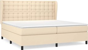 Box spring postel s matrací krémová 200x200 cm textil 3128314