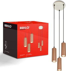 Briloner Závěsné LED svítidlo (Trojitý kruhový objezd, teplá šedá/kávová)