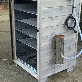Kalme Elektrická dřevěná udírna s dymboxem 520L antracit
