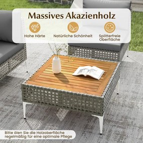 Costway 7-TLG obývací nábytek venkovní ratanový zahradní salonek se stolem