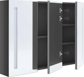 LED koupelnová skříňka se zrcadlem 89 x 14 x 62 cm zářivě šedá 326528
