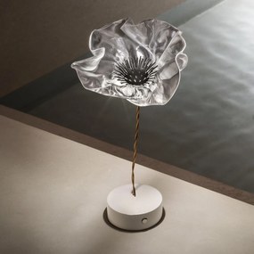 Slamp Lefleur Prisma, stolní designová lampička na baterii, 1,3W LED 2700K, výška 26cm