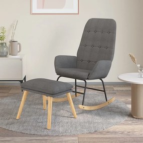 Houpací křeslo s podnožkou světle šedé textil 3097704