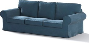 Potah na pohovku IKEA Ektorp 3-místná rozkládací, NOVÝ MODEL 2013 barva modrá látka lesklé, sametová