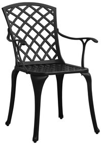 Zahradní židle 6 ks litý hliník černé - Default Title