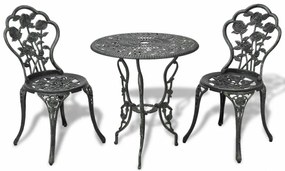 Zahradní bistro set 3 ks litý hliník Dekorhome Zelená