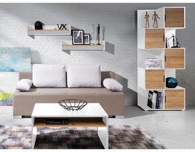 Sada nábytku do obývacího pokoje Monako VII, Barva: Grafit + Dub artisan + Bílá, Barva: Avellio 101 + Avellio 118